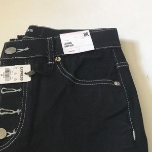 Express | Jeans | High Waisted Black Button Fly Jean Leggings | Poshmark
